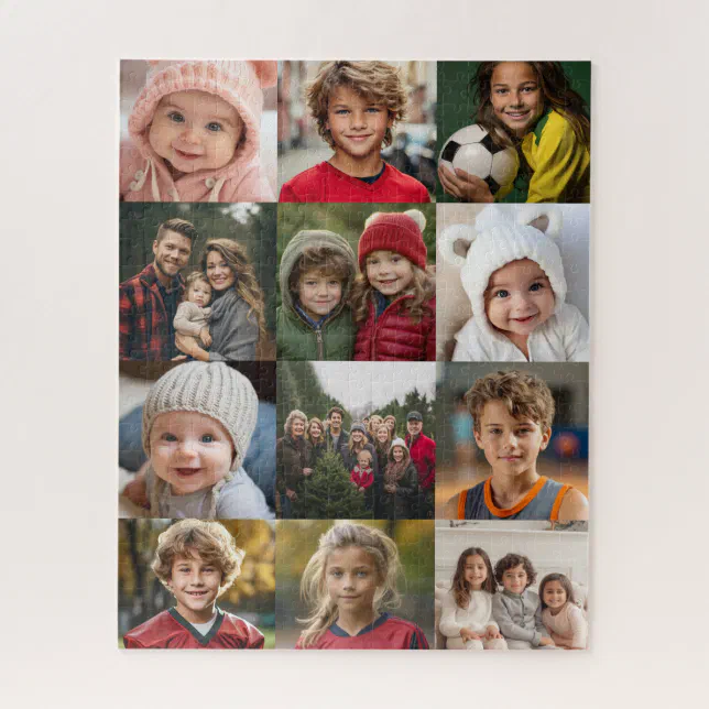 12 Photo Collage - Photos Only Square Cropped Jigsaw Puzzle | Zazzle