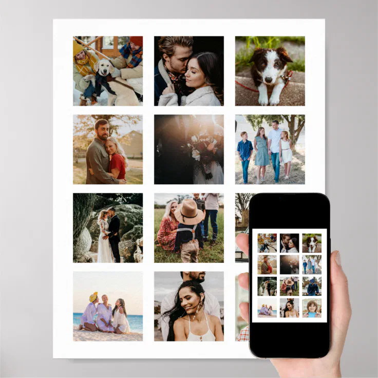 12 photo collage poster | Zazzle
