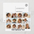 12 Photo Grid Collage - White - Mod Type Black Postcard | Zazzle