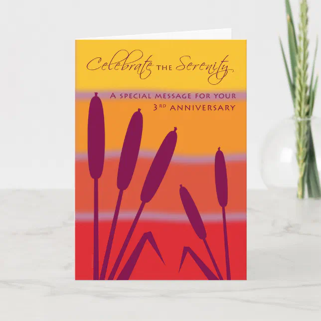 12 Step Birthday Anniversary 3 Years Clean Sober Card | Zazzle