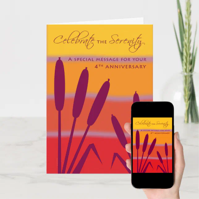 12 Step Birthday Anniversary 4 Years Clean Sober Card | Zazzle