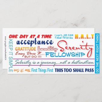 12 step recovery slogans bookmark | Zazzle