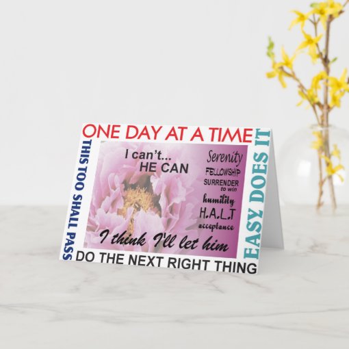 12 step recovery slogans card | Zazzle