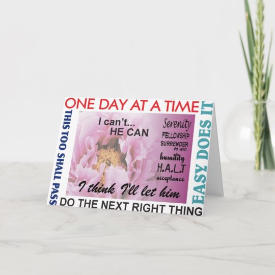 12 step recovery slogans card | Zazzle.com