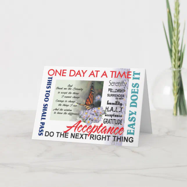 12 step recovery slogans card | Zazzle