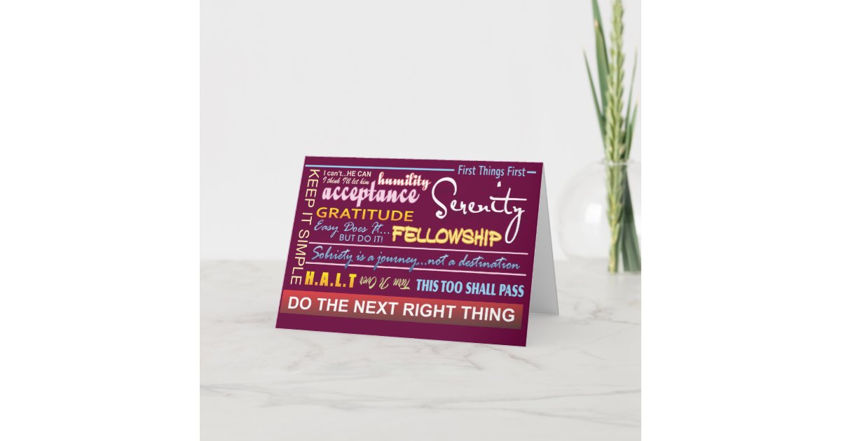 12 step recovery slogans greeting card 17 | Zazzle