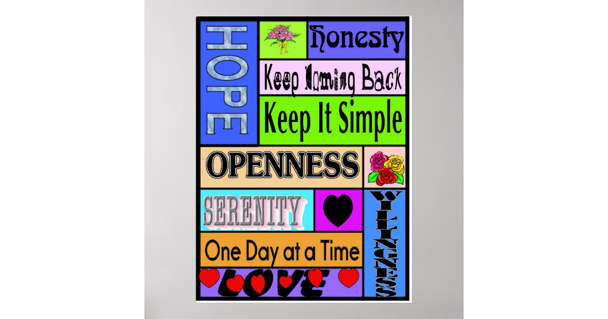 12 step sayings poster | Zazzle