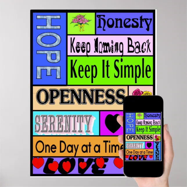 12 step sayings poster | Zazzle