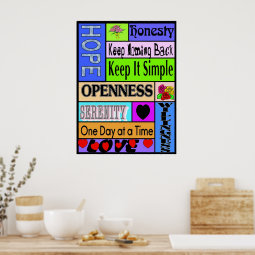 12 step sayings poster | Zazzle