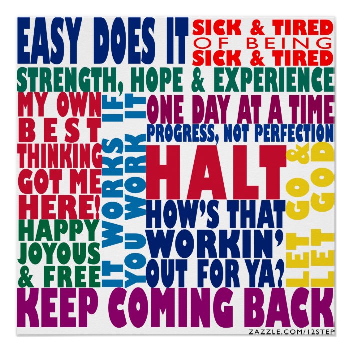 12 Step Slogans Poster | Zazzle