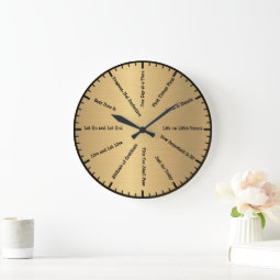 12 Step Sobriety Clean & Sober Slogans Gold Clock | Zazzle