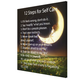 12 Steps for Self Care Canvas Print | Zazzle