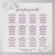 12 Table Magenta on Gray Wedding Seating Chart | Zazzle