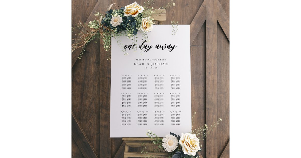 12 Tables Wedding Rehearsal Dinner Seating Chart | Zazzle
