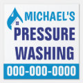 12” x 12” Blue Pressure Washing Double Sided Yard Sign | Zazzle