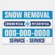 12" X 18" Bold Blue Snow Removal Plowing Yard Sign | Zazzle