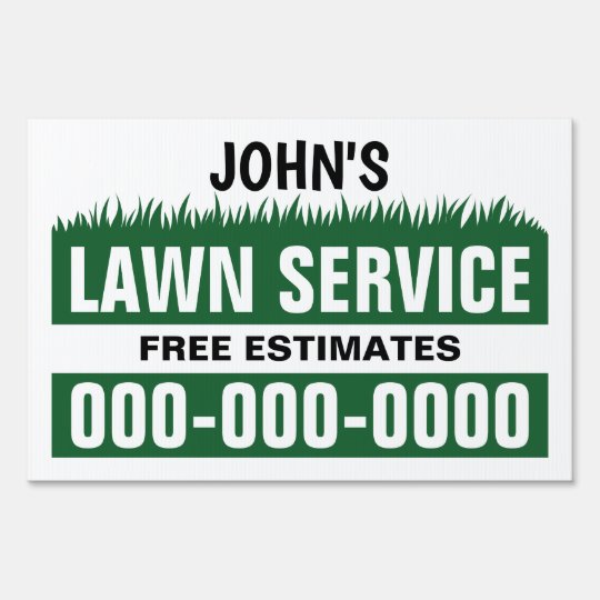 12" x 18" Green Lawn Service Double Sided Yard Sign | Zazzle.com