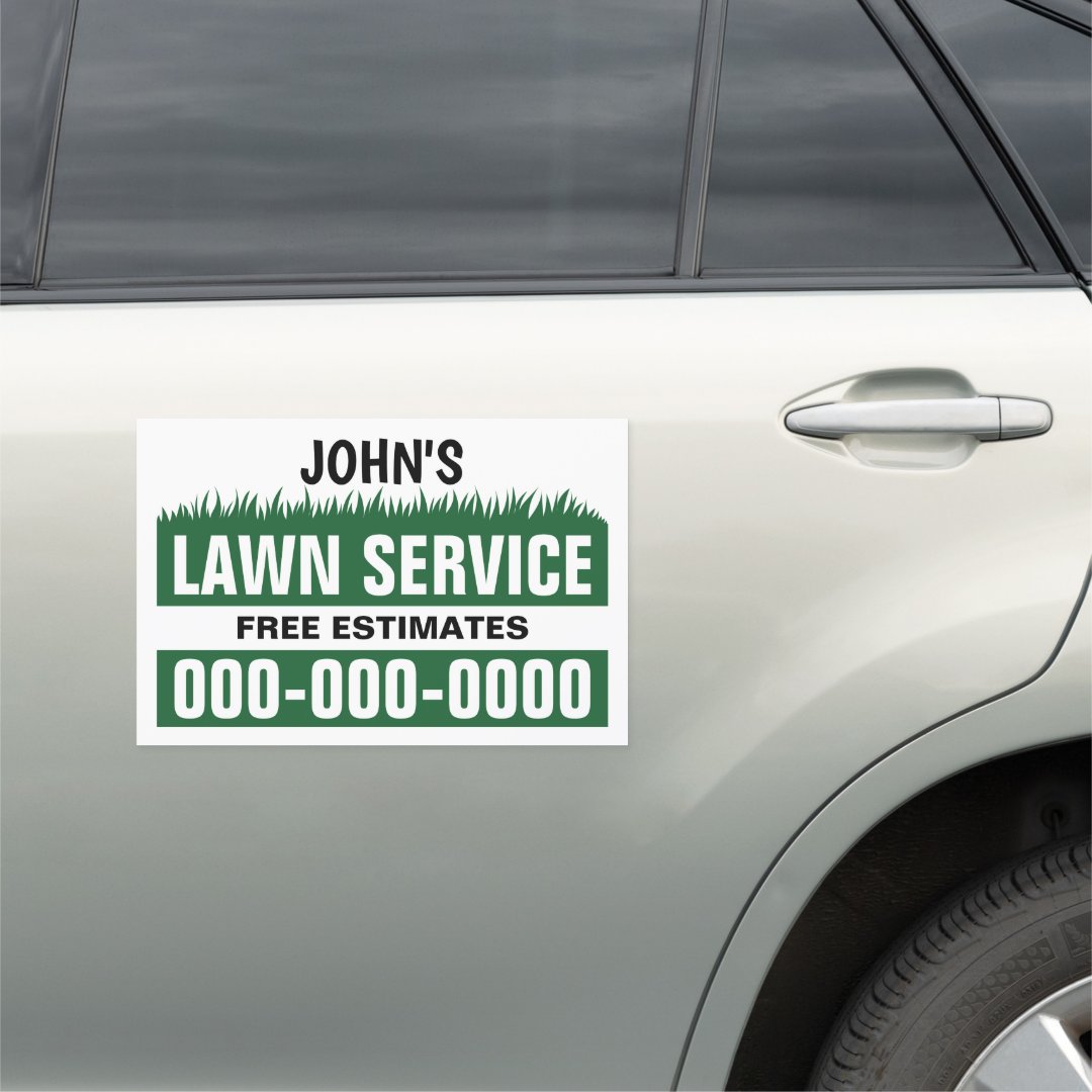 12" X 18" Professional Lawn Service Car Magnet | Zazzle