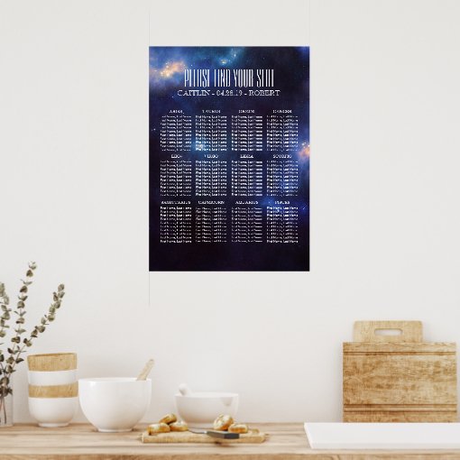 12 Zodiac Signs | Constellation Seating Chart | Zazzle