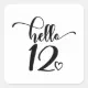12th Birthday Girls Hello 12 Cute 12 Years Twelve Square Sticker | Zazzle
