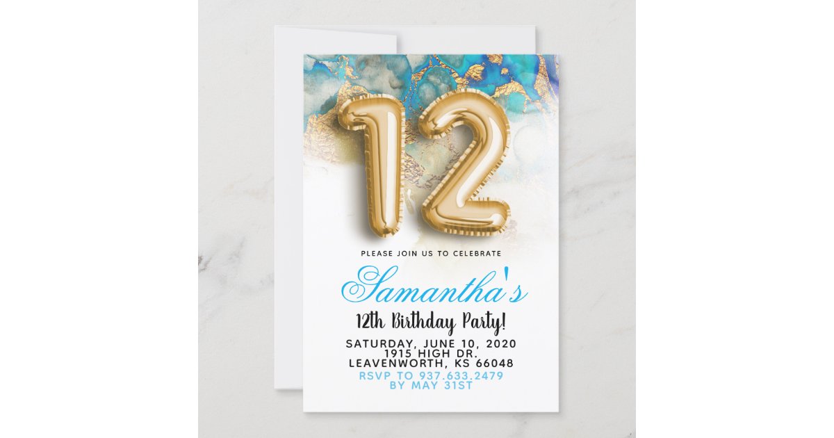 12th Birthday Gradient Invitation | Zazzle