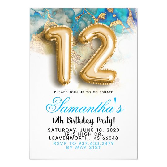 12th Birthday Gradient Invitation | Zazzle.com