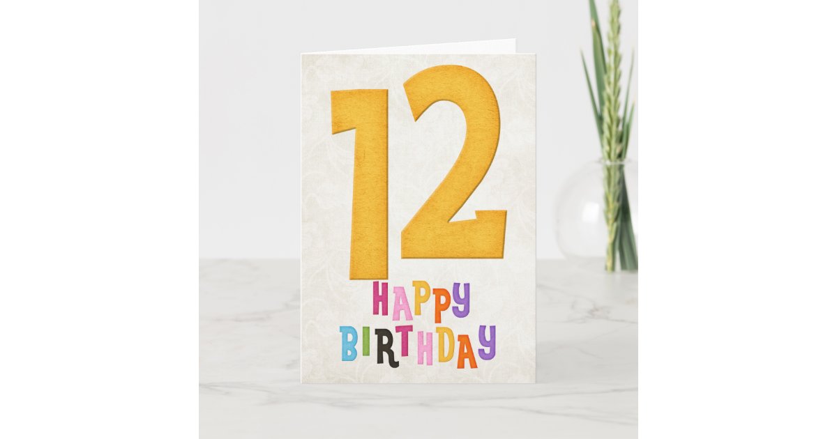 12th Birthday Happy Birthday Card Design 2 | Zazzle