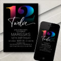 12th Birthday Modern Invitation | Zazzle