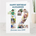 12th Birthday Number 12 Blue Photo Collage Card | Zazzle