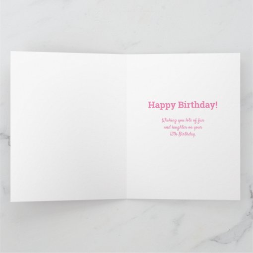 12th Birthday Number 12 Pink Photo Collage Card | Zazzle
