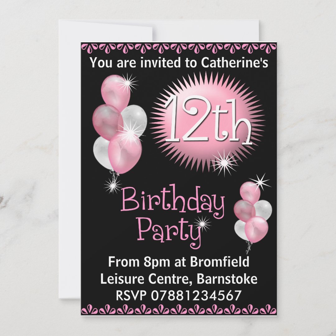 12th Birthday Party Invitation | Zazzle