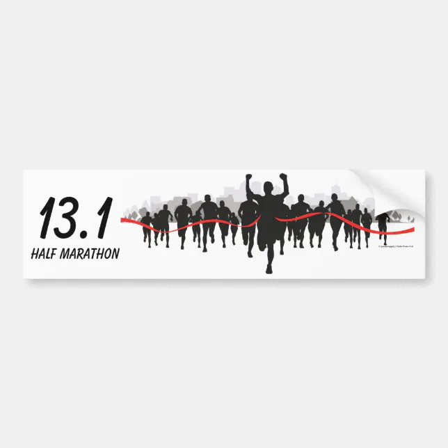 13.1 Half Marathon Bumper Sticker | Zazzle