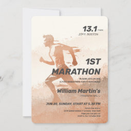 13.1miles 1ST Marathon-Post Marathon Party Invitation | Zazzle