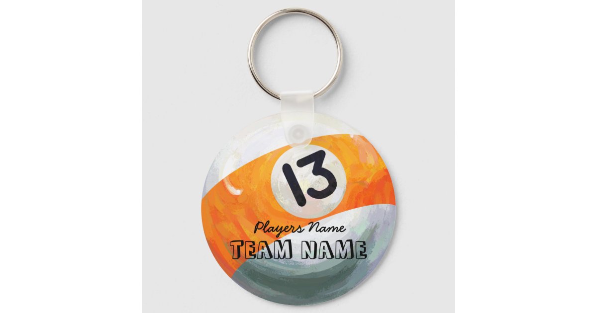 13 Ball Keychain | Zazzle