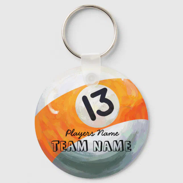 13 Ball Keychain | Zazzle
