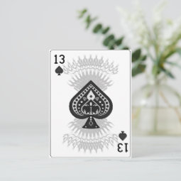 13 of Spades: Playing Card: Postcard | Zazzle