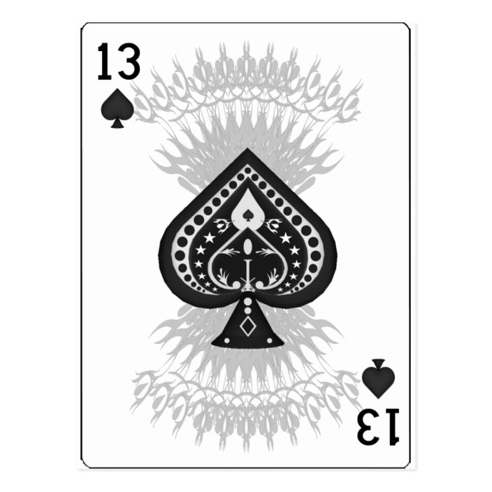 13 of Spades: Playing Card: Postcard | Zazzle.com