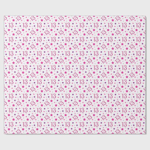 13 Year Old Glitter Birthday Wrapping Paper | Zazzle