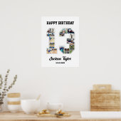 13th Birthday Anniversary Number 13 Photo Collage Poster | Zazzle
