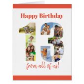 13th Birthday Big Number 13 Photo Collage Card | Zazzle