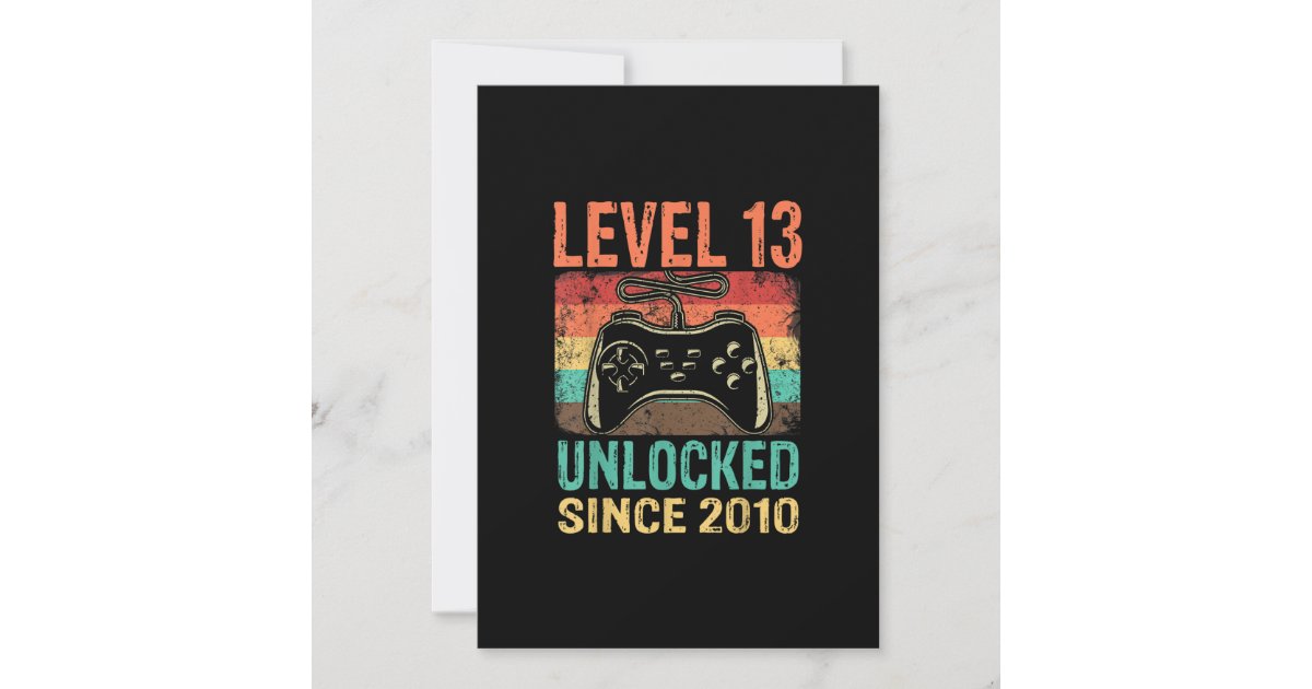 13th Birthday Boy Level 13 Unlocked Awesome Since Invitation | Zazzle