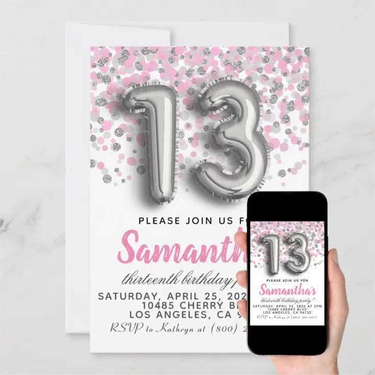 13th Birthday Invitation | Zazzle
