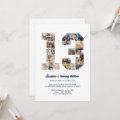 13th Birthday Number 13 Custom Photo Collage Invitation | Zazzle