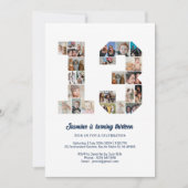 13th Birthday Number 13 Custom Photo Collage Invitation | Zazzle