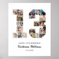13th Birthday Number 13 Custom Photo Collage Poster | Zazzle