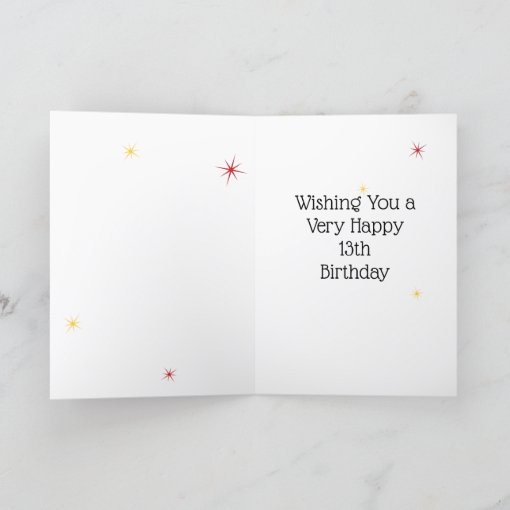 13th Birthday - Number 13 in Stars - Blue - Age 13 Card | Zazzle
