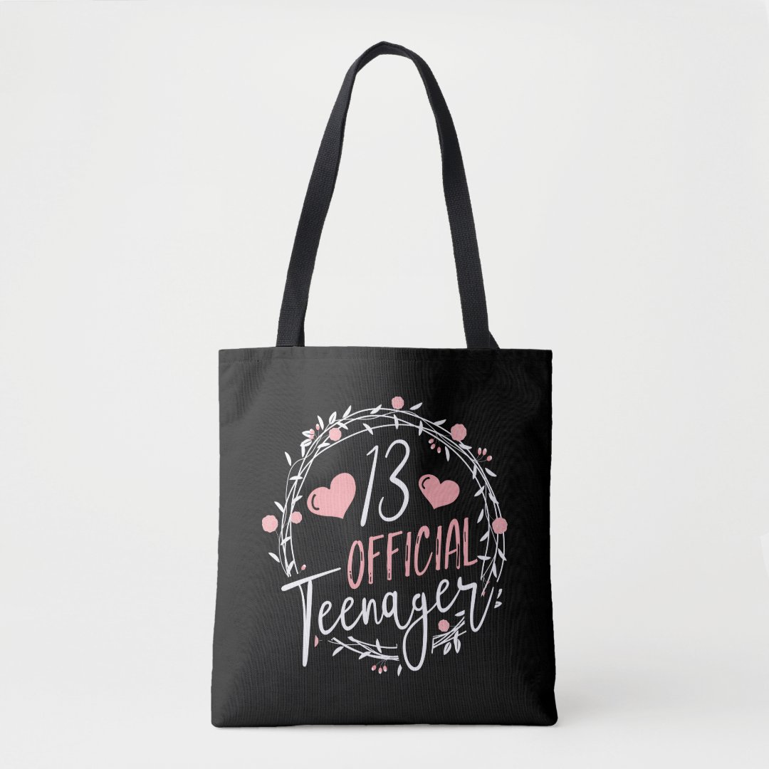 13th Birthday Official Teenager 13 Years Old Girl Tote Bag Zazzle 13th-birthday-official-teenager-13-years-old-girl-tote-bag-zazzle