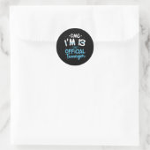 13th Birthday Official Teenager Gift Classic Round Sticker | Zazzle