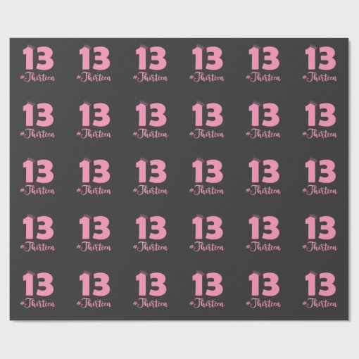 13th Birthday Thirteen Girl Boy Official Teenager Wrapping Paper | Zazzle