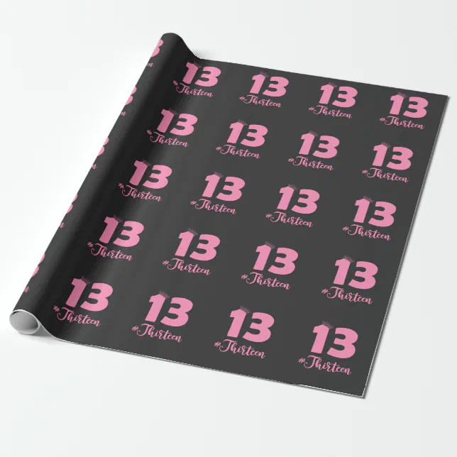 13th Birthday Thirteen Girl Boy Official Teenager Wrapping Paper | Zazzle